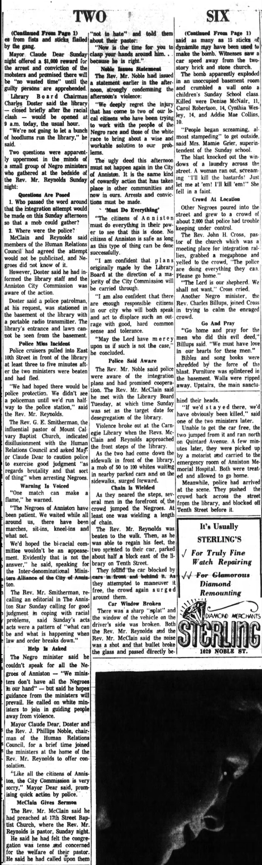 Desegregation of the Library - The City of Anniston